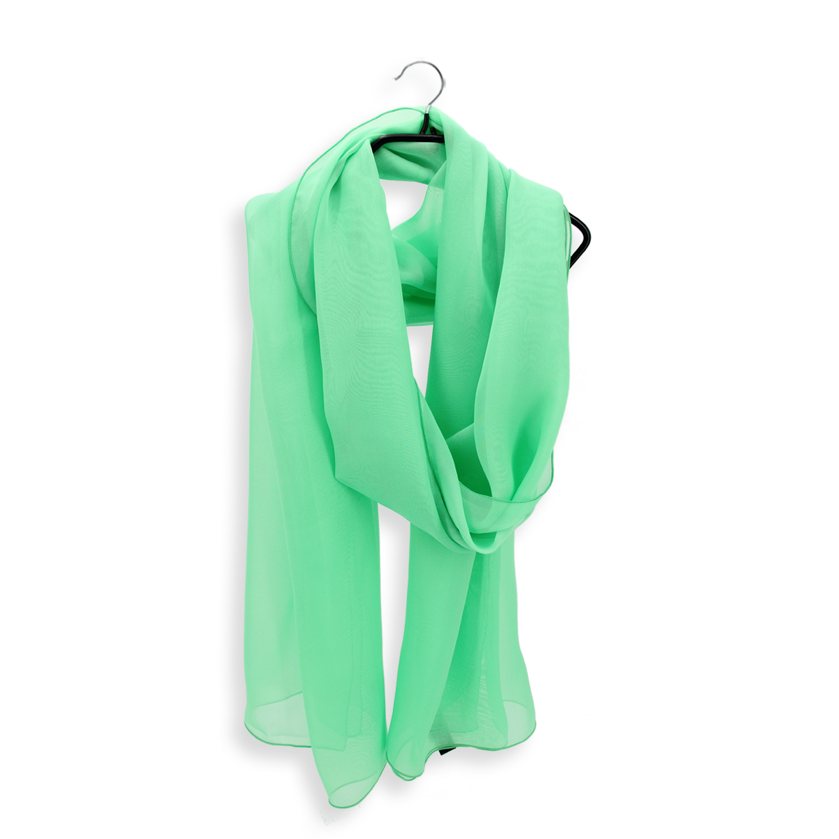 Large muslin silk stole in green for formal occasions | Ultra chic.