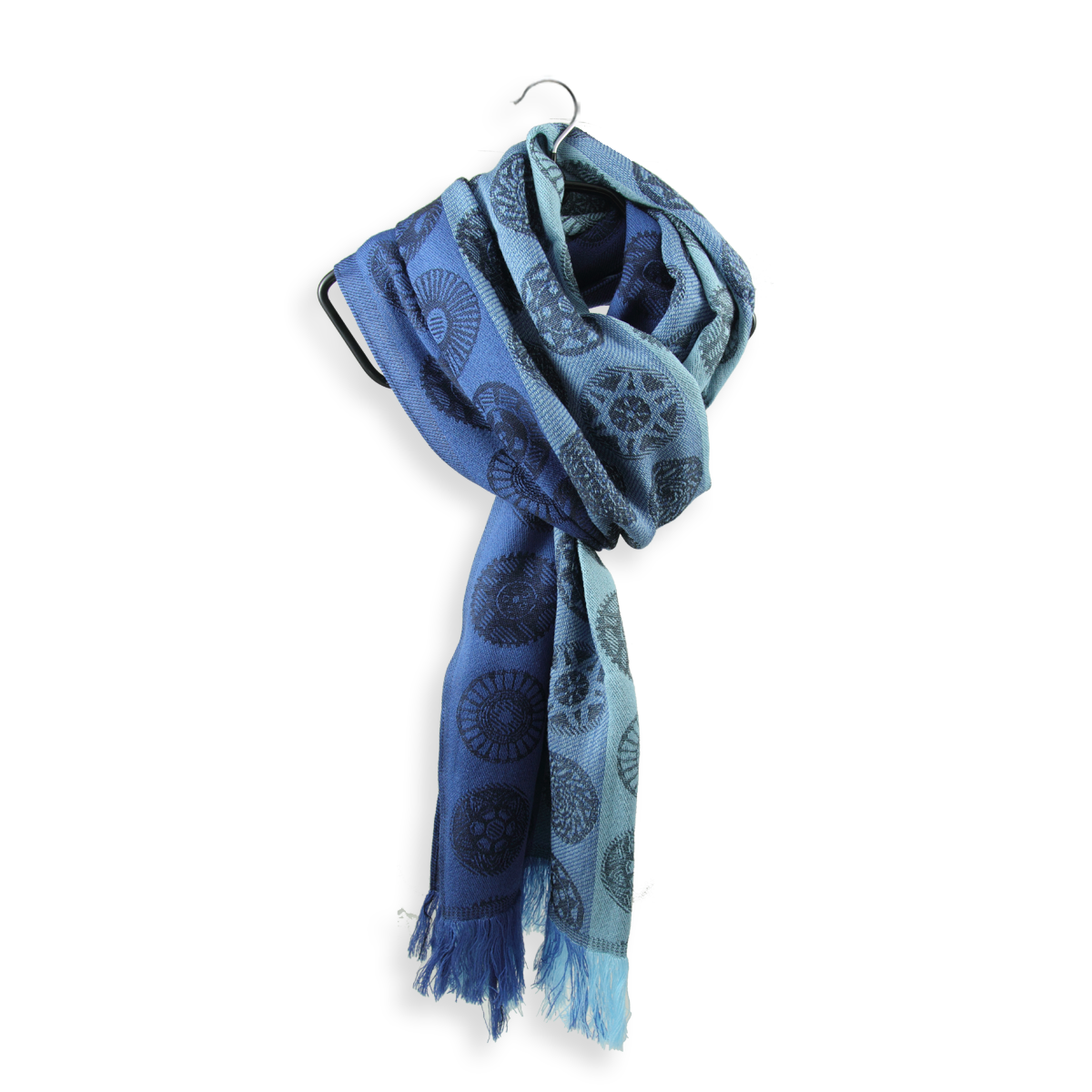 Excellent quality men?s scarf made of natural materials in blue.