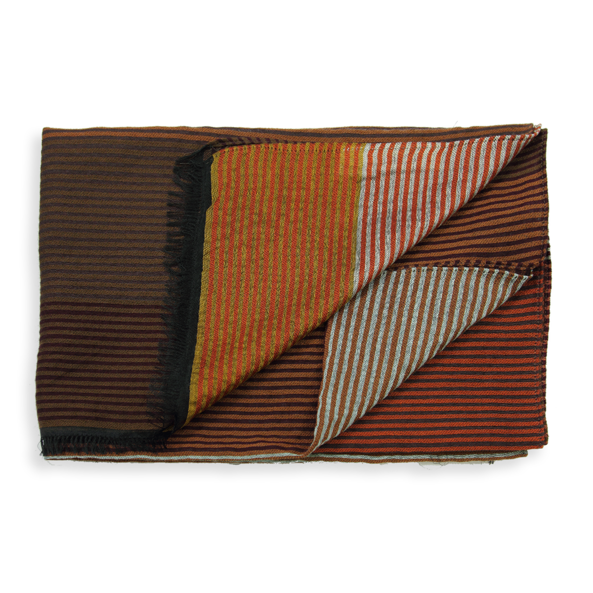 Men's brown wool, cotton, and silk blend stole | Warm and lightweight ...