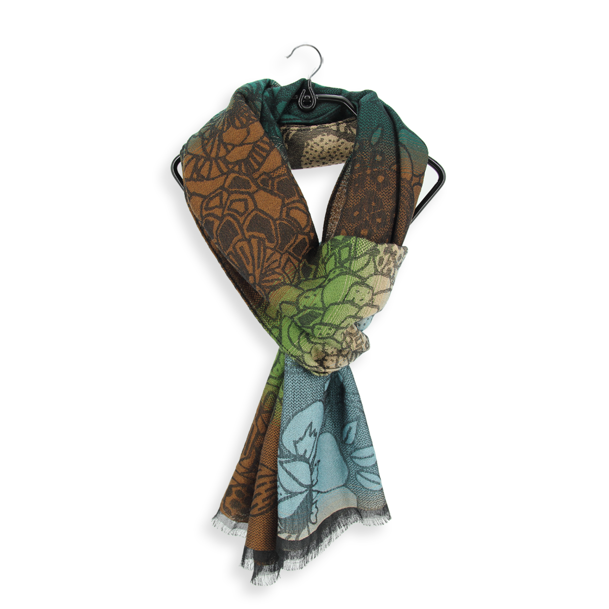 Beautiful chestnut, beige, and green women?s scarf - Ultra soft to the ...
