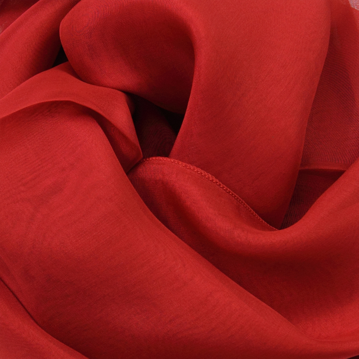 Women's chiffon airy scarf plain silk chiffon classic red color | 100% ...